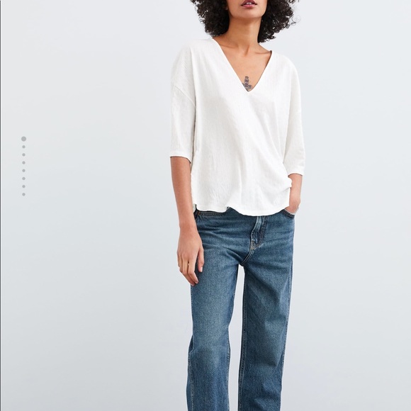 Zara | Tops | Zara Textures White Top | Poshmark